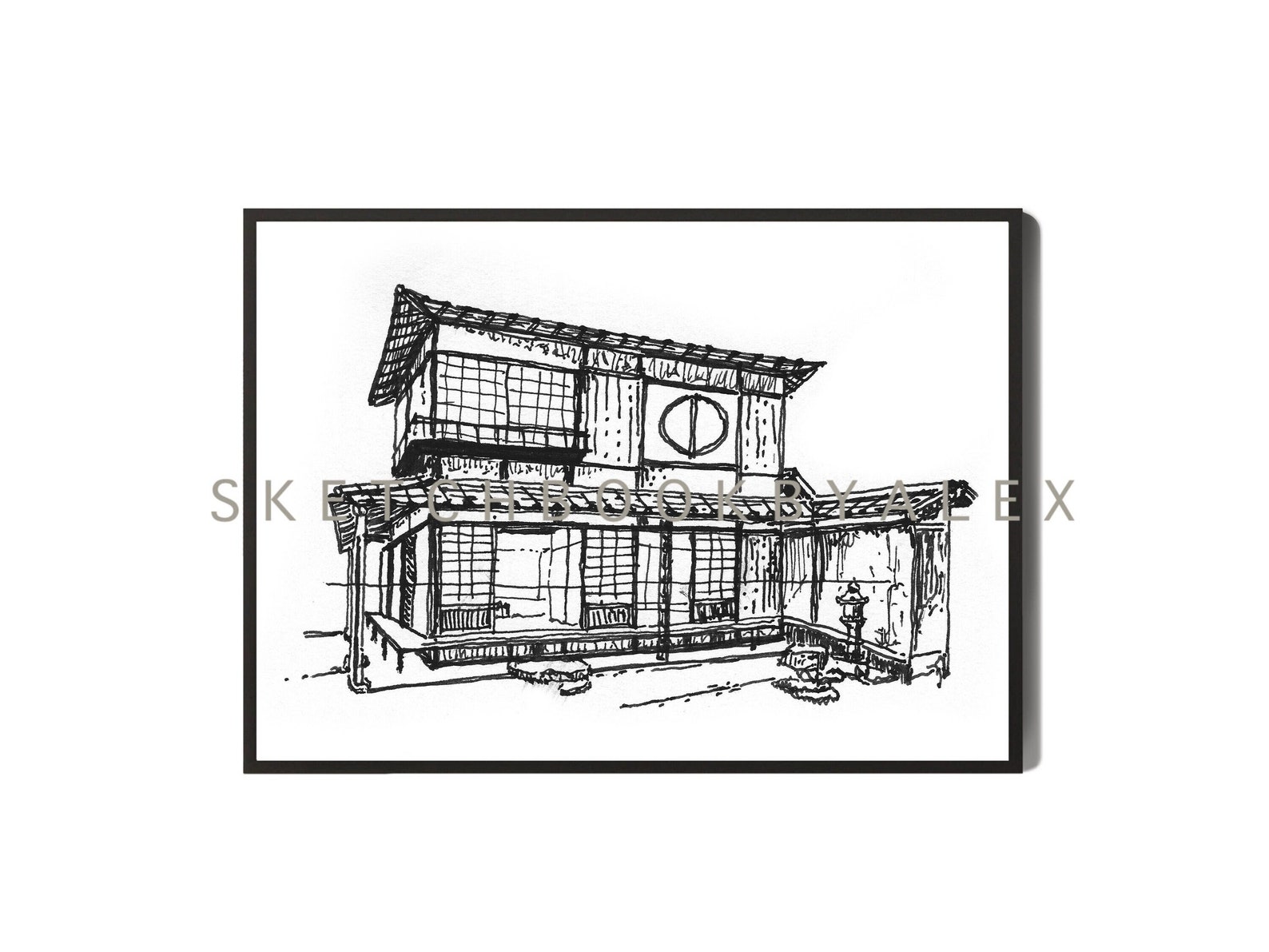 Architecture Art || Japanese Dojo ||urban Sketch Décor || Digital Print ...