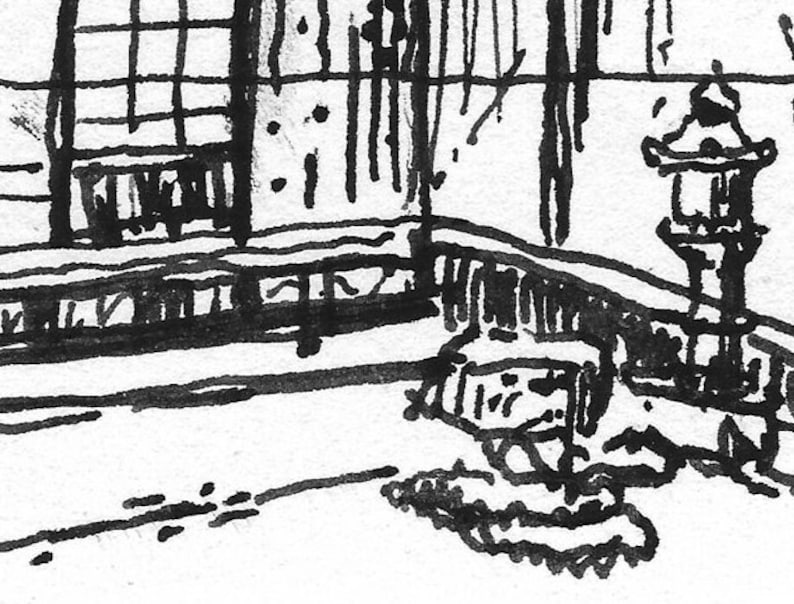 Architecture Art || Japanese Dojo ||urban Sketch Décor || Digital Print ...