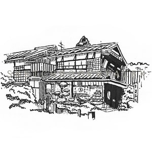 Architecture Art || Japanese Home ||urban Sketch Décor || Digital Print ...