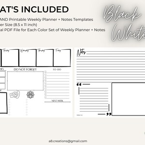 Work Week Planner, Printable Work Planner Template, Work Productivity ...