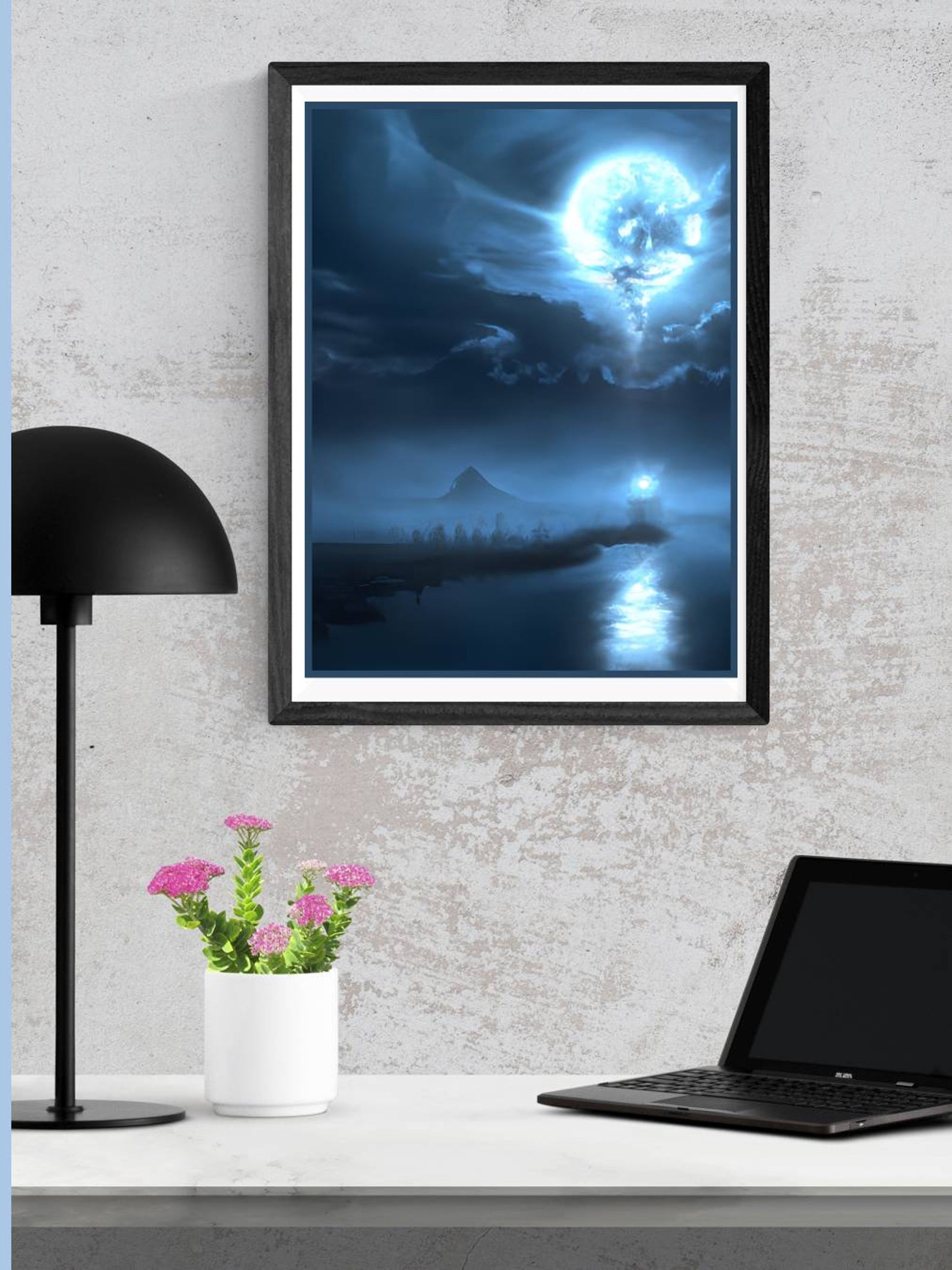 Moonlit Waters Wall Art Printable Poster Digital Downloadable Print ...