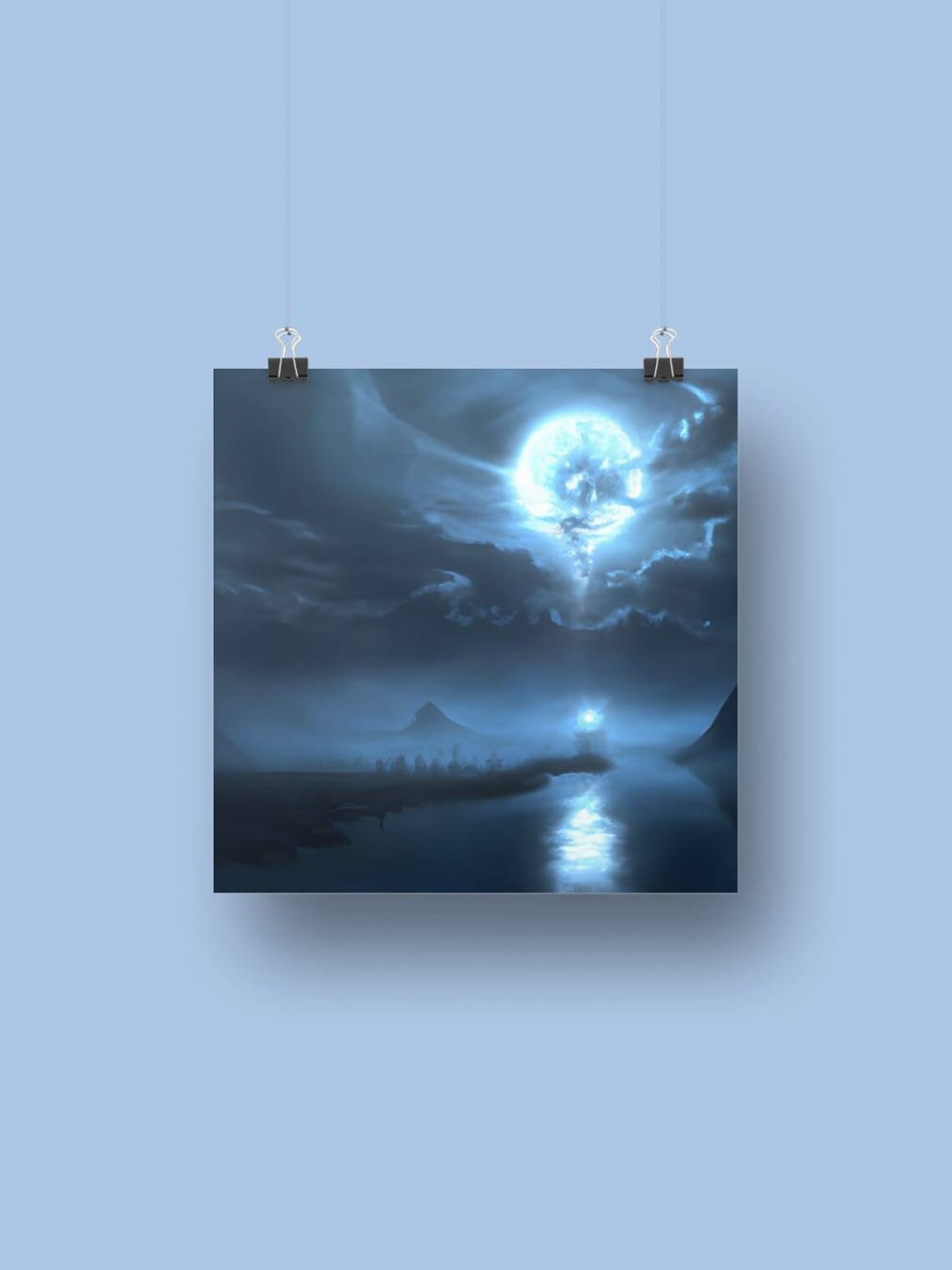 Moonlit Waters Wall Art Printable Poster Digital Downloadable Print ...