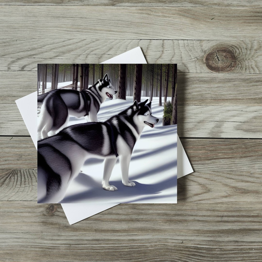 Guard Dog Huskies Printable Poster Digital Downloadable Winter ...