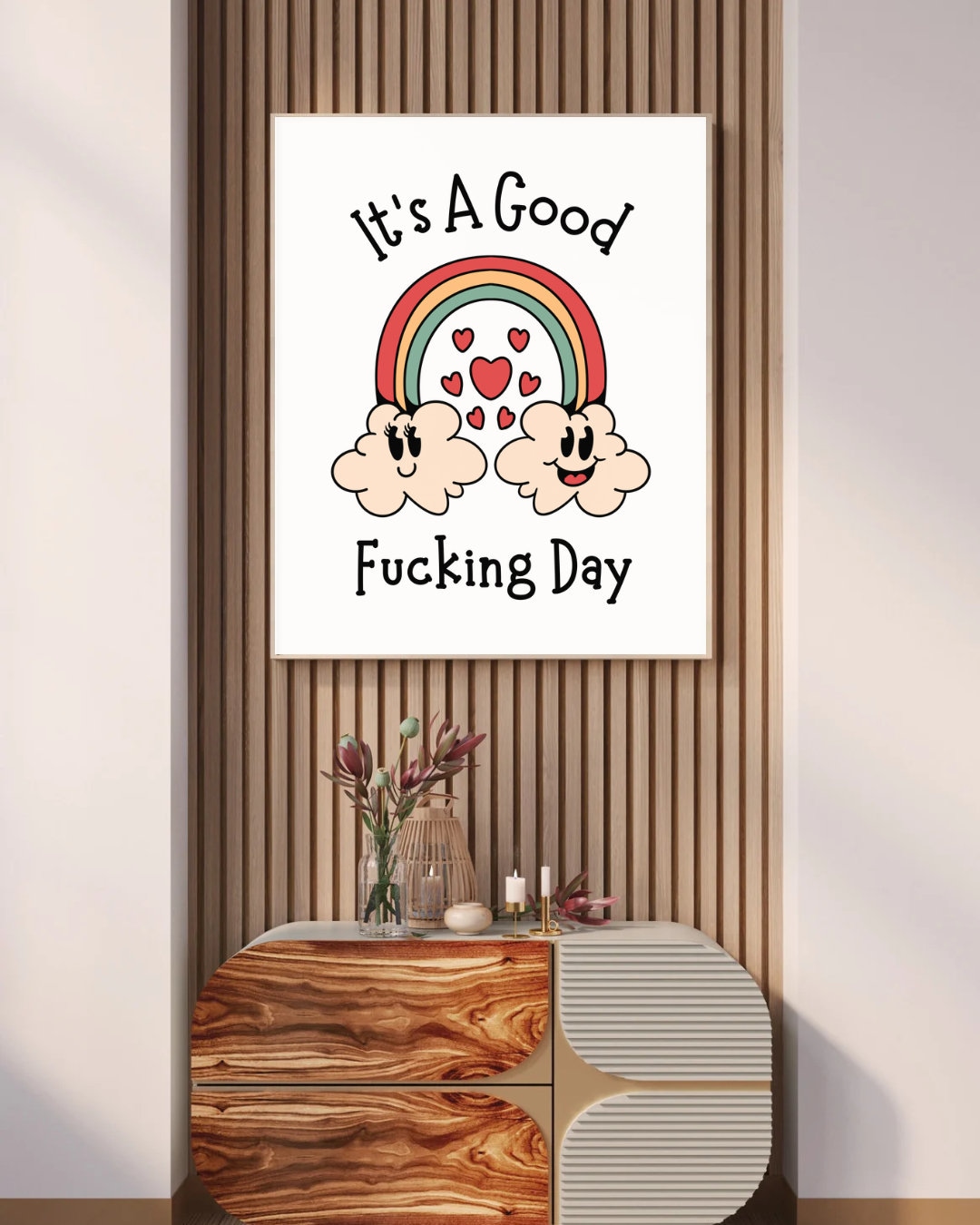 It's A Good Fcking Day Art Print: Eclectic Rainbow Wall Decor (digital ...