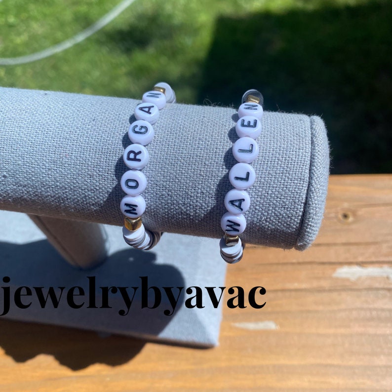 Morgan Wallen Black and White Set Clay Bead Bracelets - Etsy