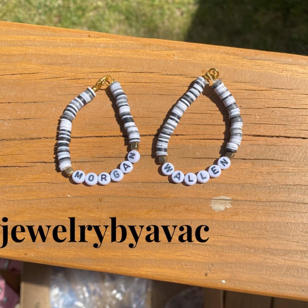 Morgan Wallen Black and White Set Clay Bead Bracelets - Etsy