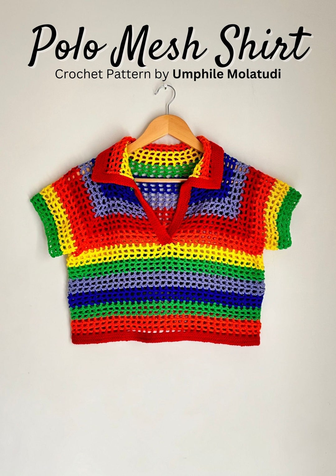 Polo Mesh Shirt Crochet Pattern englishhood Mesh Crochet Top - Etsy UK