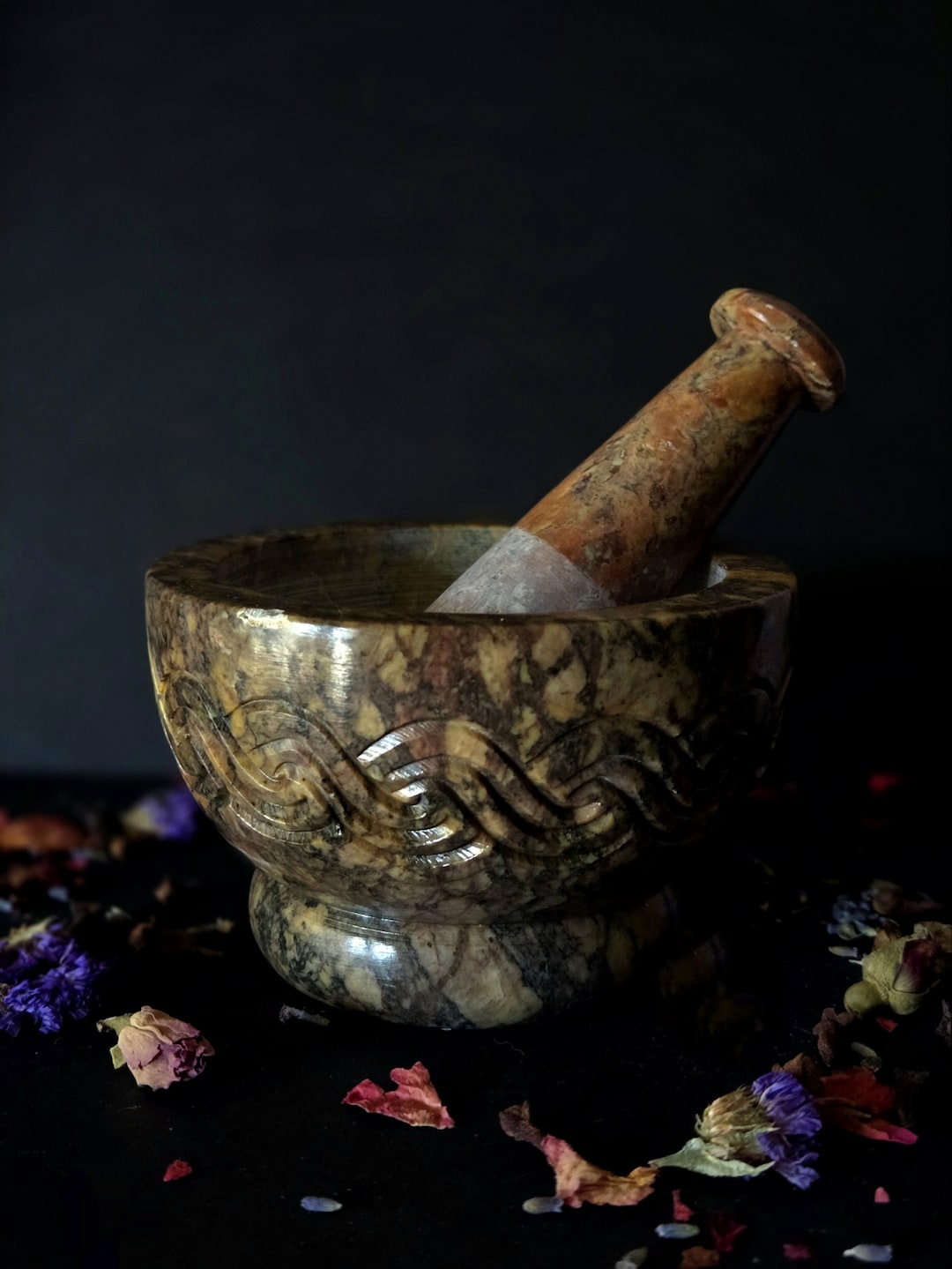 Large Celtic Weave Soap Stone Mortar and Pestle - Etsy