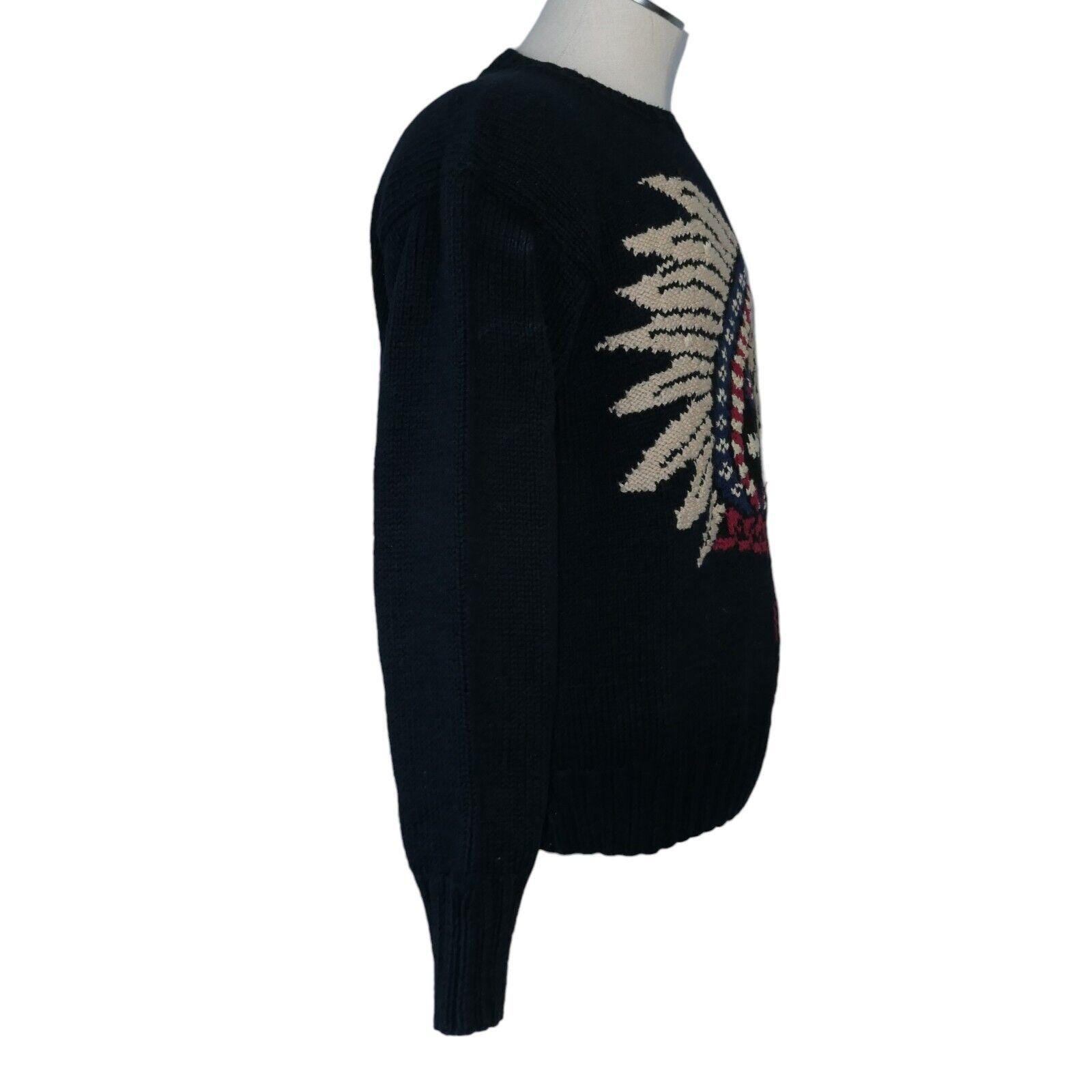 VTG Ralph Lauren Polo 1994 Indian Chief Head Knit Sweater Sz VTG Ralph Lauren Polo 1994 Indian Chief Head Knit Sweater Sz
