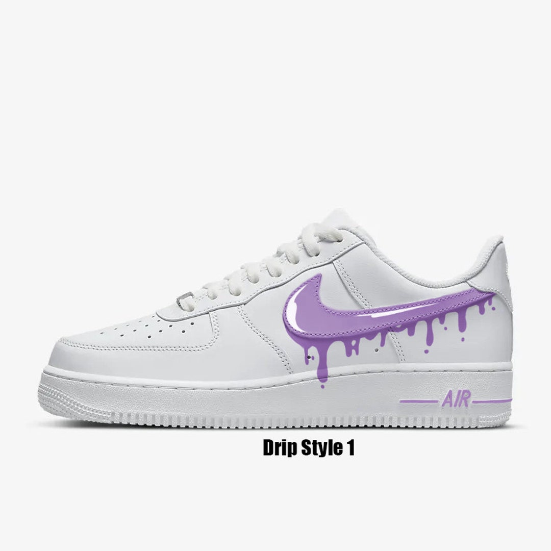 Custom Colored Air Force 1 Drip Swooshes Custom Sneakers - Etsy