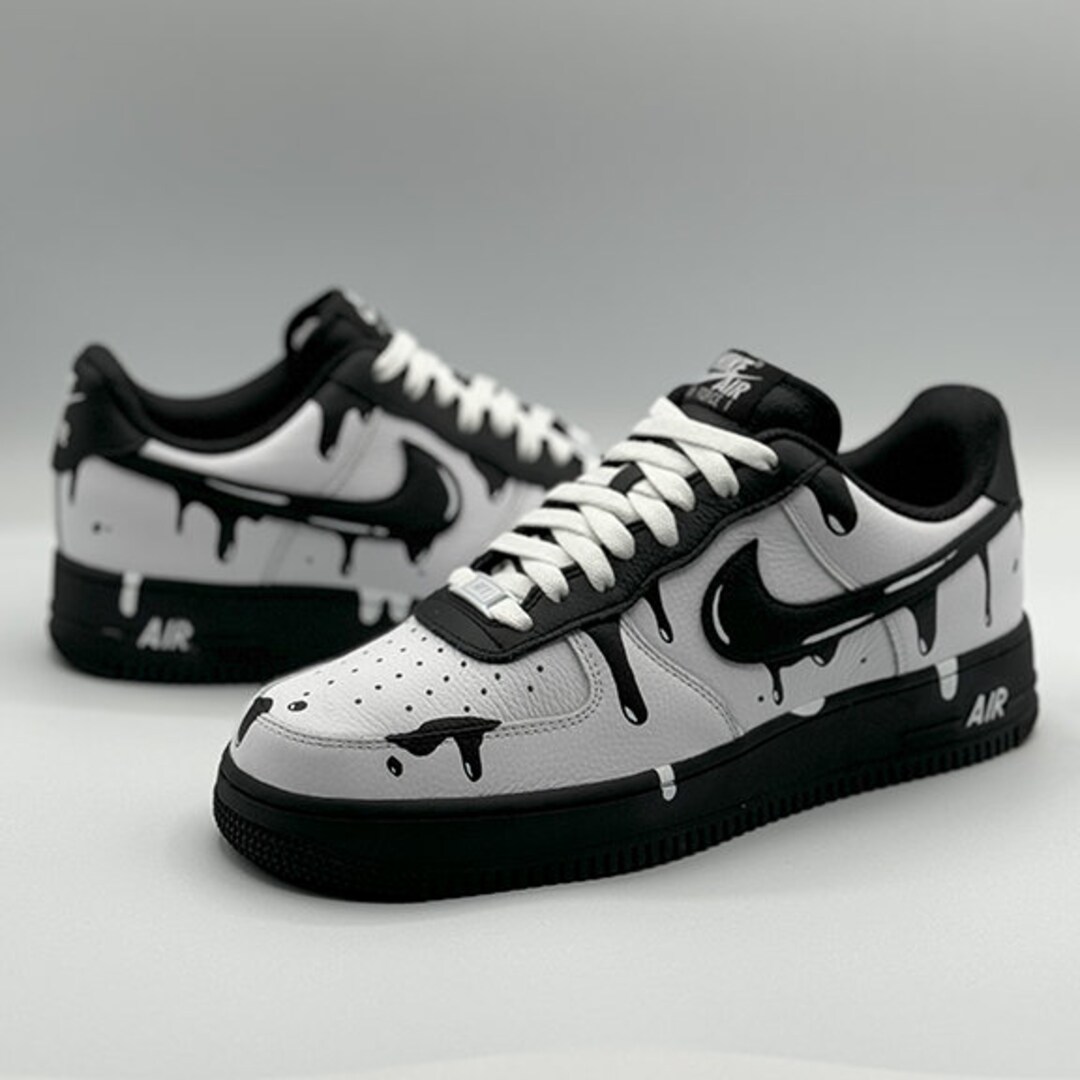 Black and White Drips, Black and White Drip Shoes, Black and White Air ...