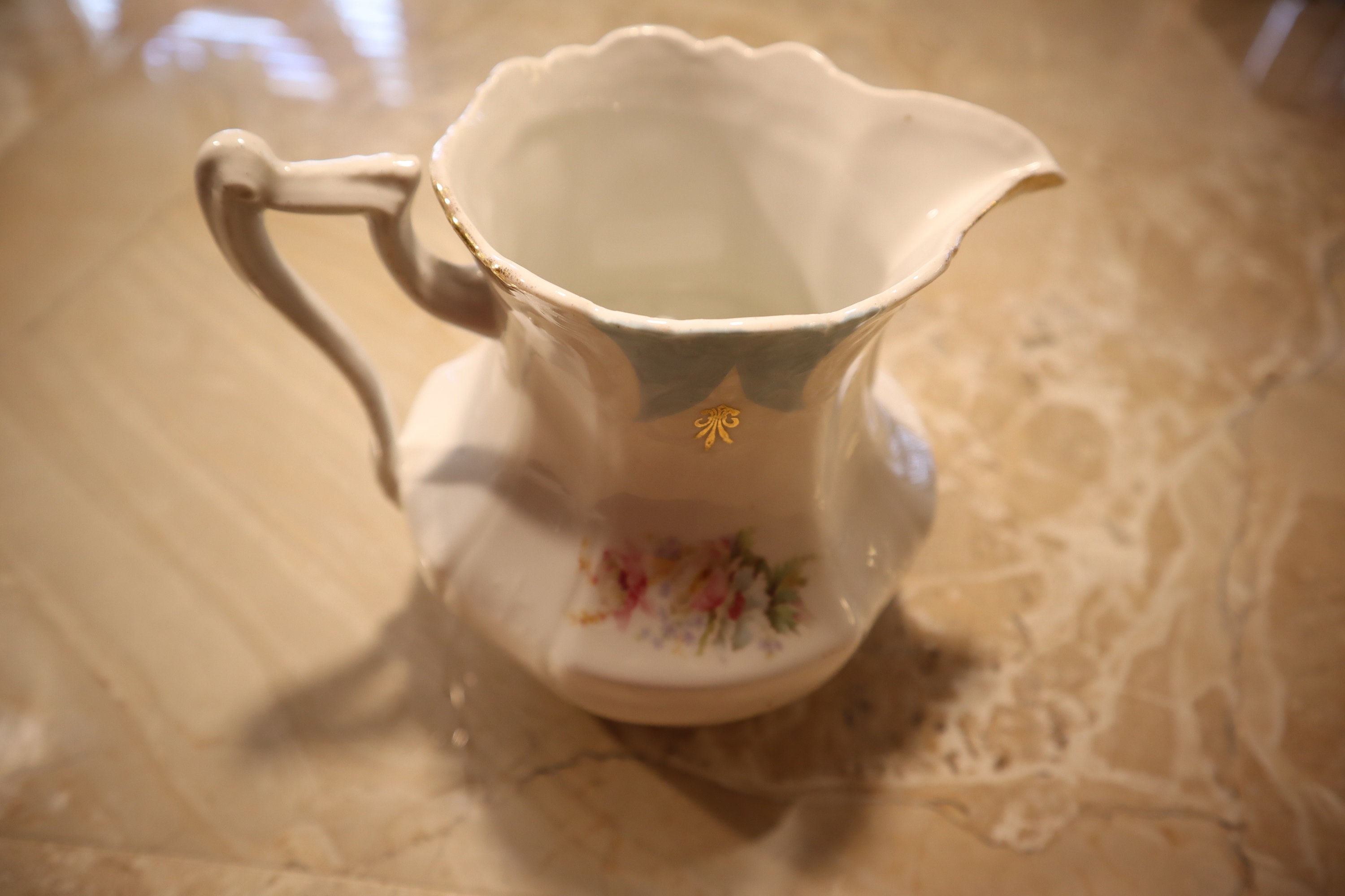 Vintage Dainty Floral Design Porcelain Austrian Milk Pitcher Unmarked ...