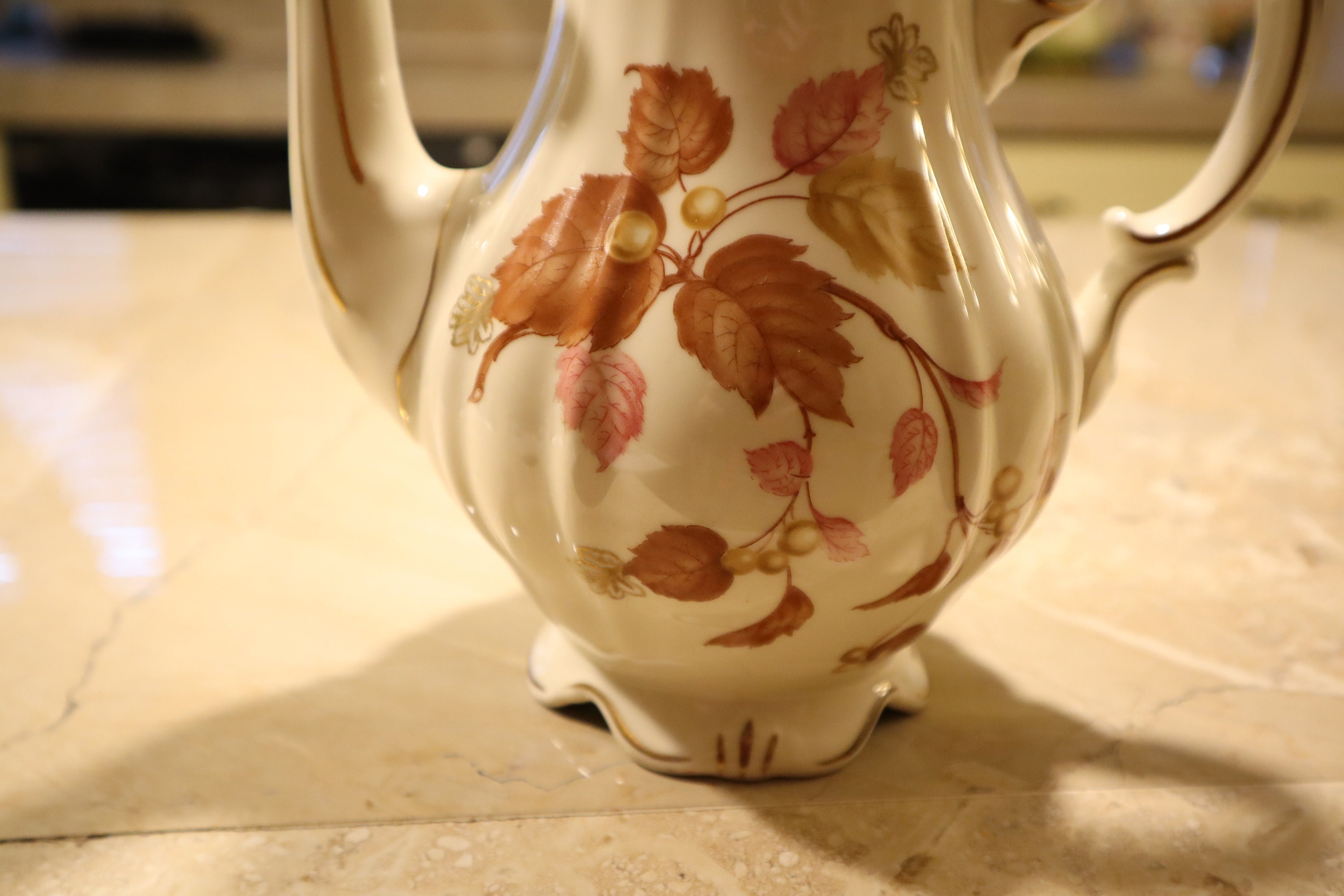 Vintage Alka Bavaria Porcelain Coffee Pot With Grapes & Leaves Gold ...