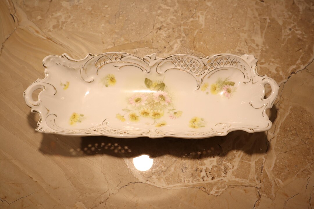 Antique Bavarian Porcelain Reticulated Relish Serving Dish - Etsy