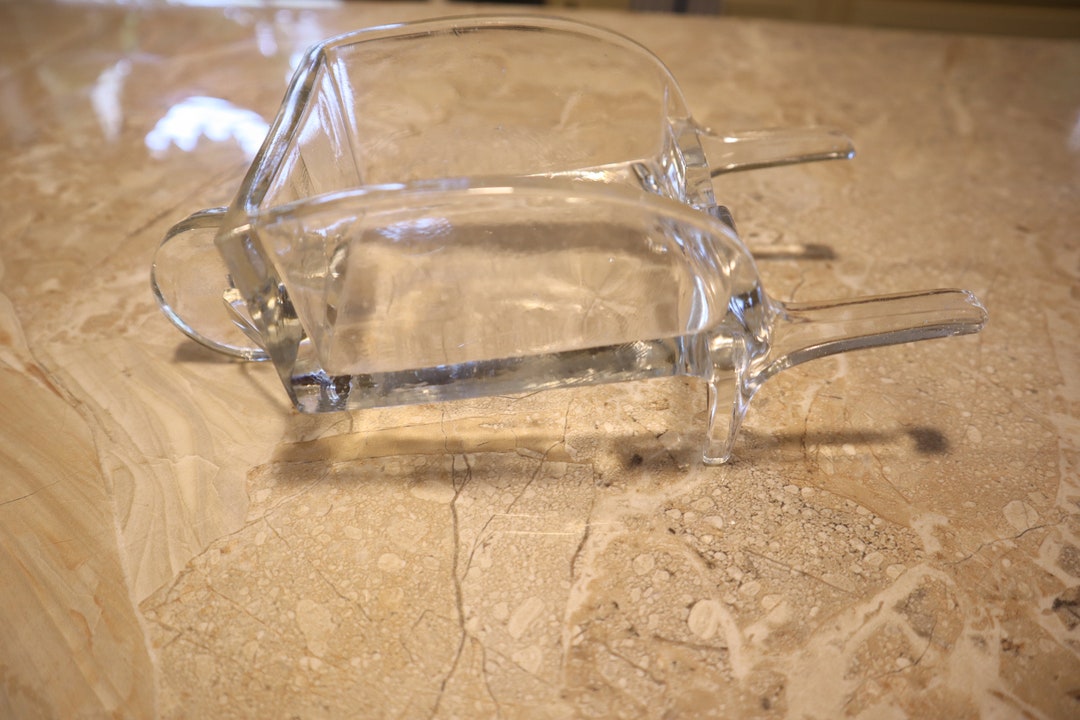 Vintage Midcentury Clear Glass Wheel Barrow - Etsy