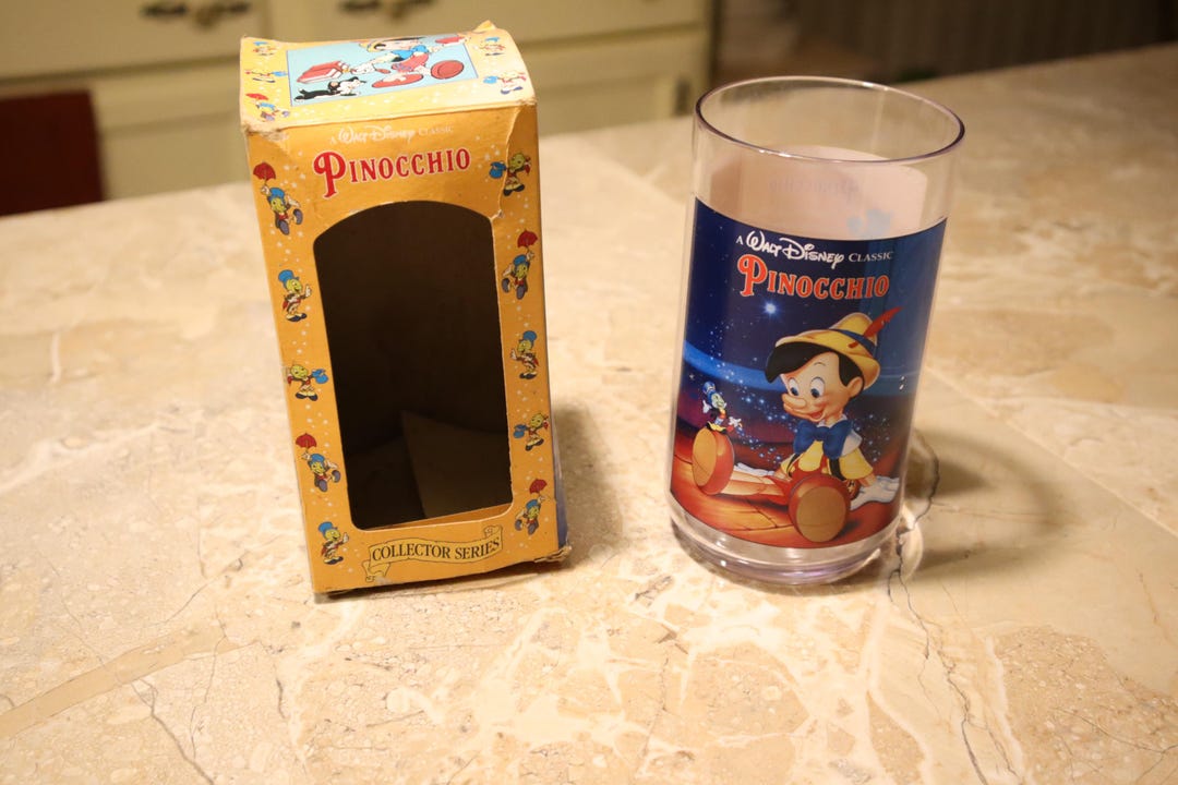 Vintage 1994 Boxed Disney Pinocchio Acrylic Water Drink Glass - Etsy