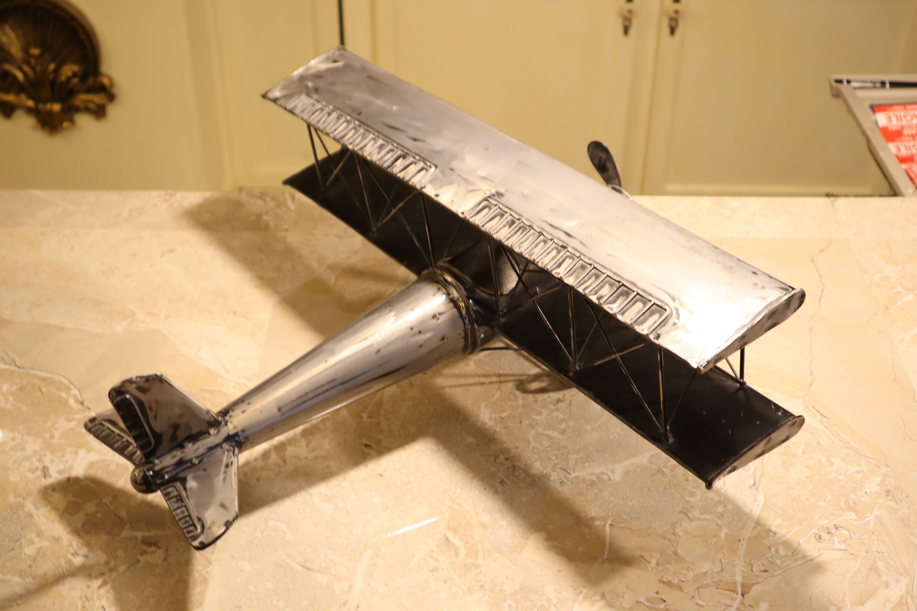 Vintage Large Metal Biplane 2-passenger Model Airplane - Etsy