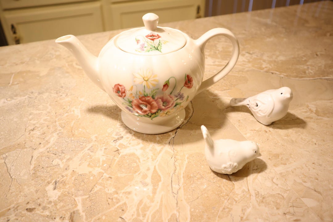 Vintage Royal Oak Spring Florals Cream Corrugated Body Lidded Teapot - Etsy
