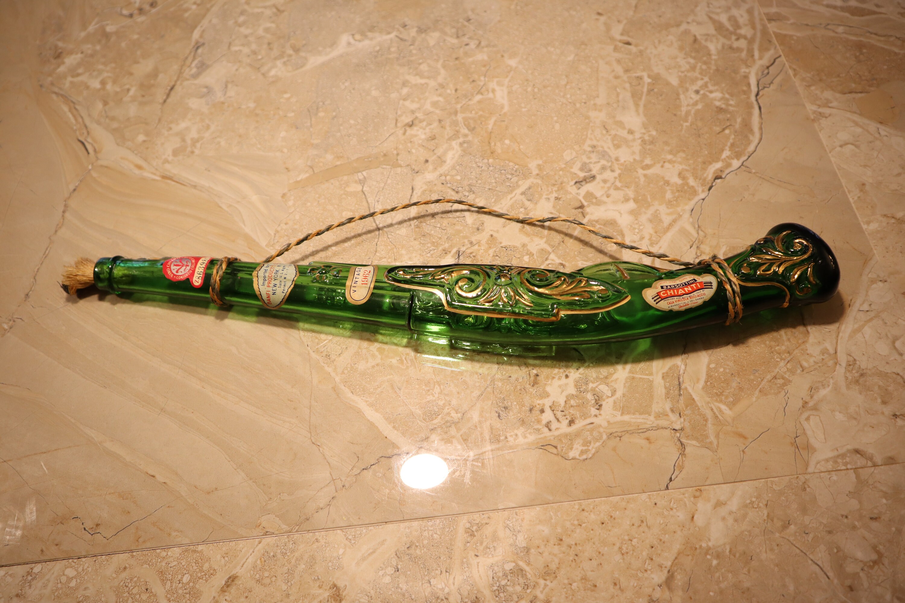 1962 Green Glass Musket Barsottini Chianti Wine Decanter Bottle - Etsy