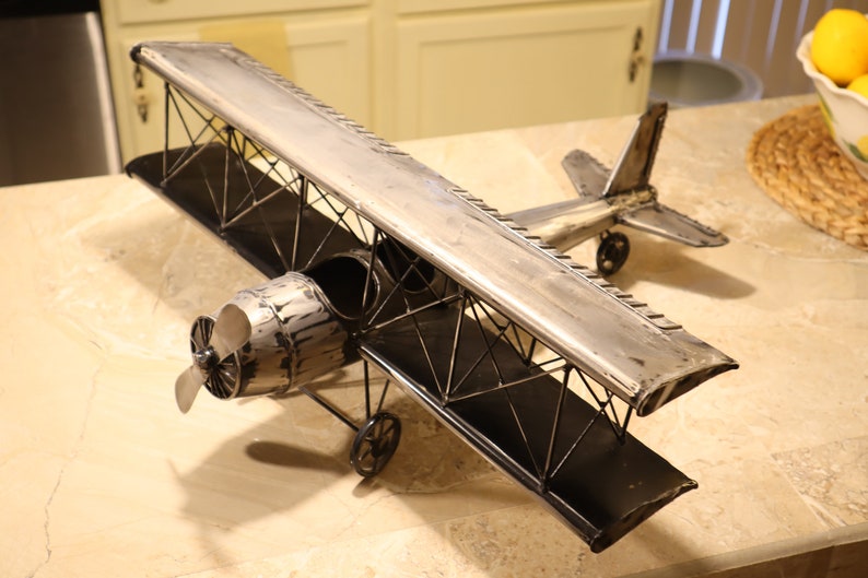 Vintage Large Metal Biplane 2-passenger Model Airplane - Etsy