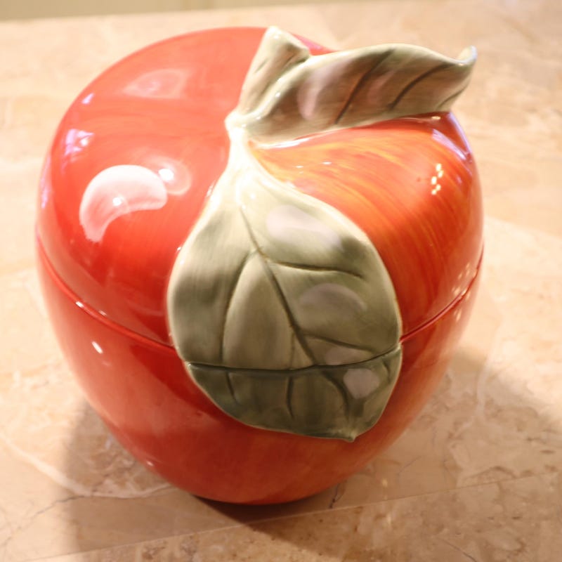 Painted Apple Cookie Jar - Etsy