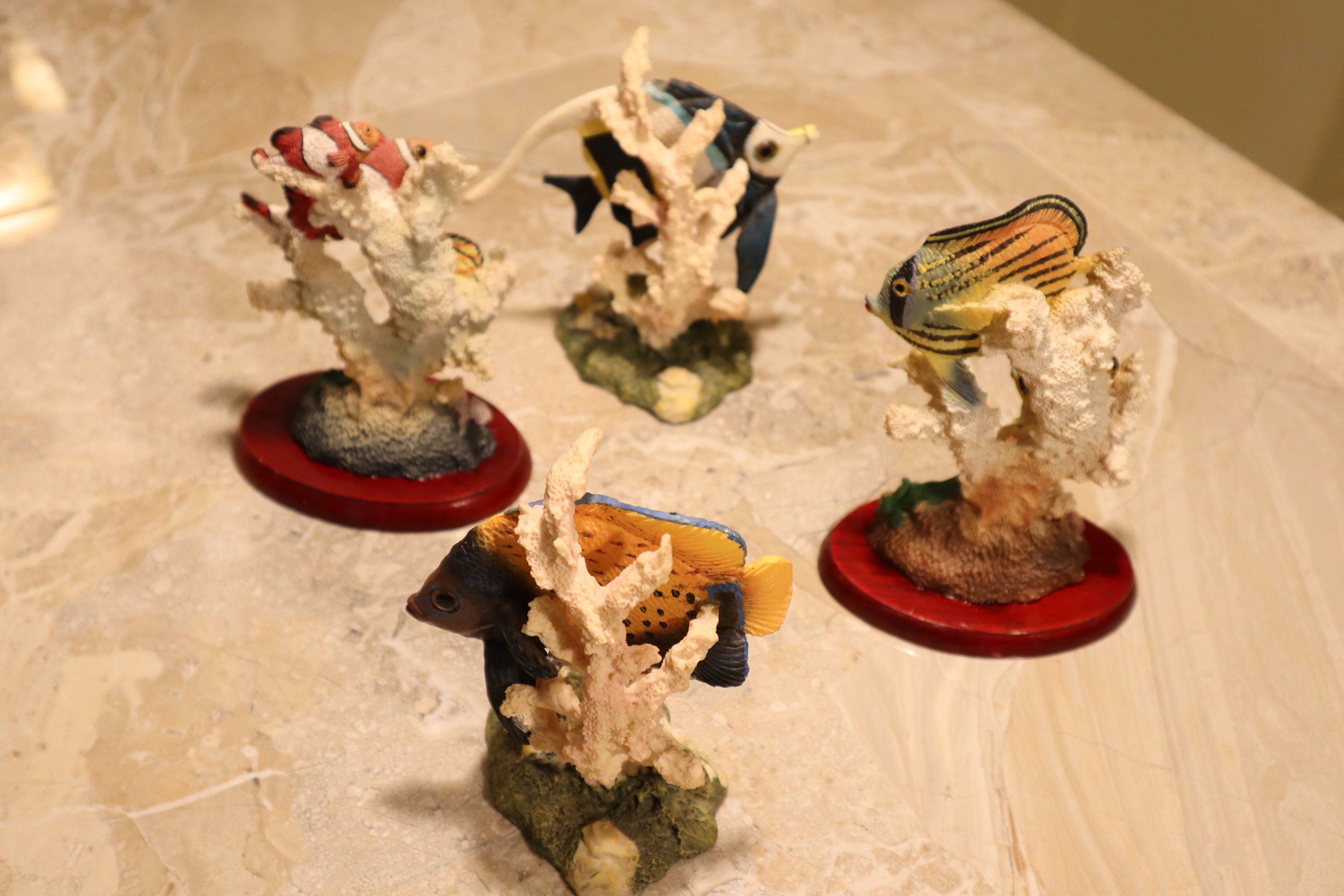 4 Piece Decorative Tropical Fish Collection Set in Designer Resin - Etsy