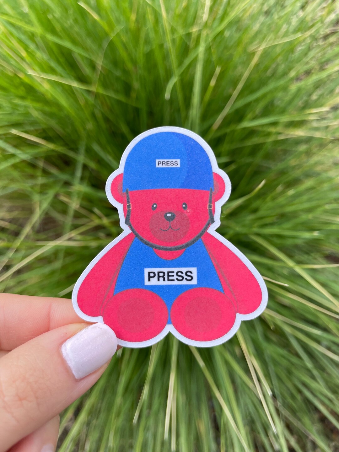 Falastini Press Teddy Bear Sticker, Palestinian Press Teddy Bear ...