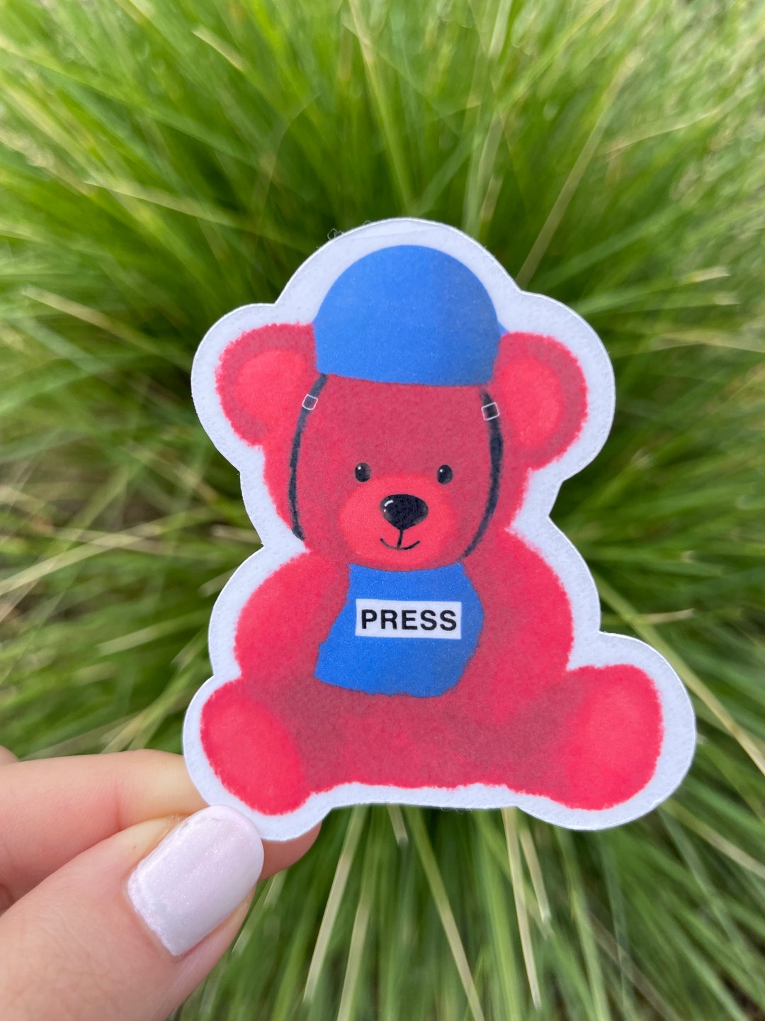 Falastini Press Teddy Bear Sticker, Palestinian Press Teddy Bear ...