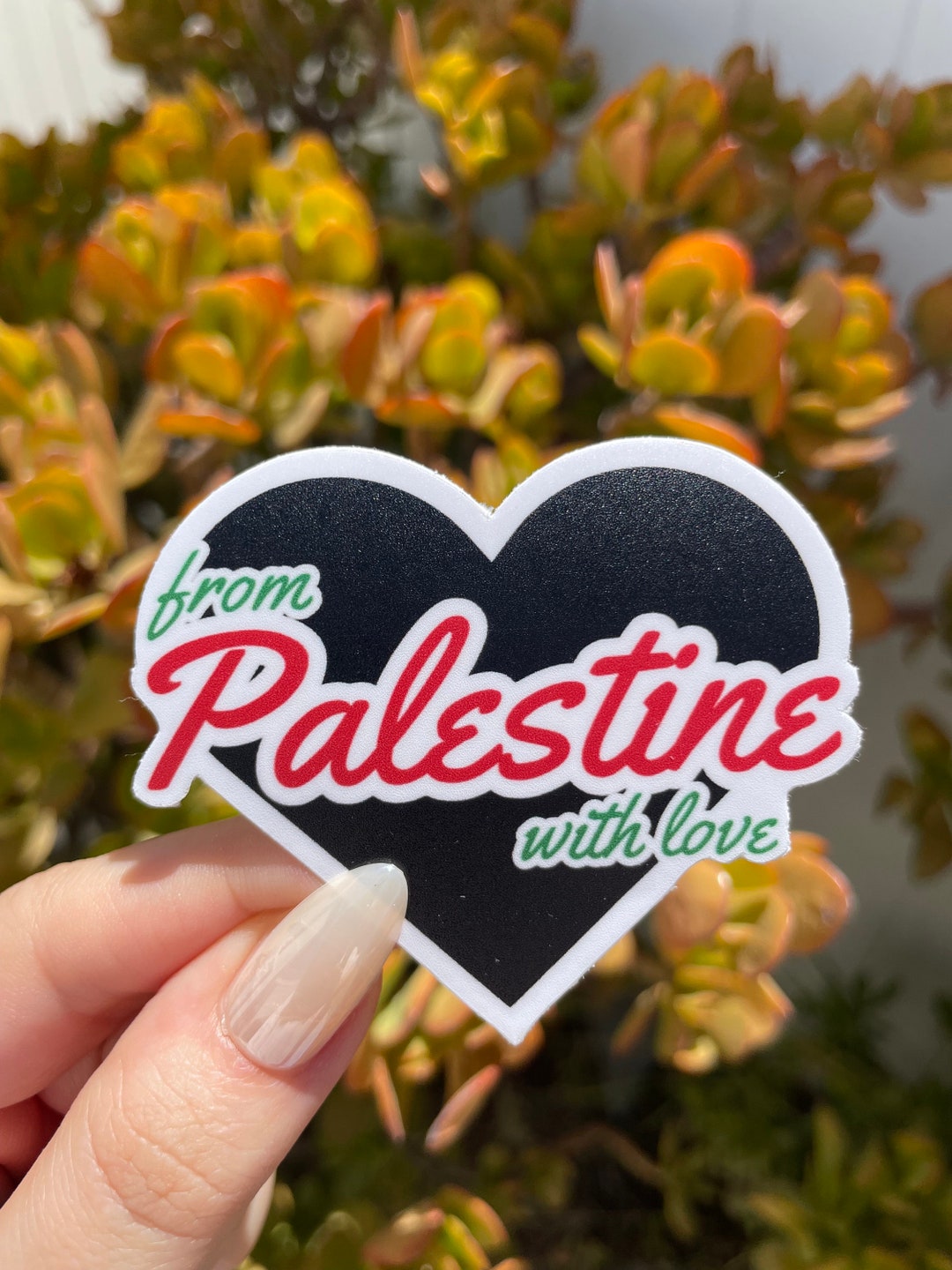 From Palestine With Love Sticker, for Laptop, Journal, Vinyl Sticker ...