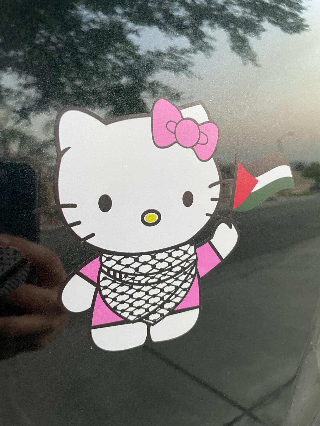 Falastini Hello Kitty Bumper Sticker, Palestinian Hello Kitty Bumper ...