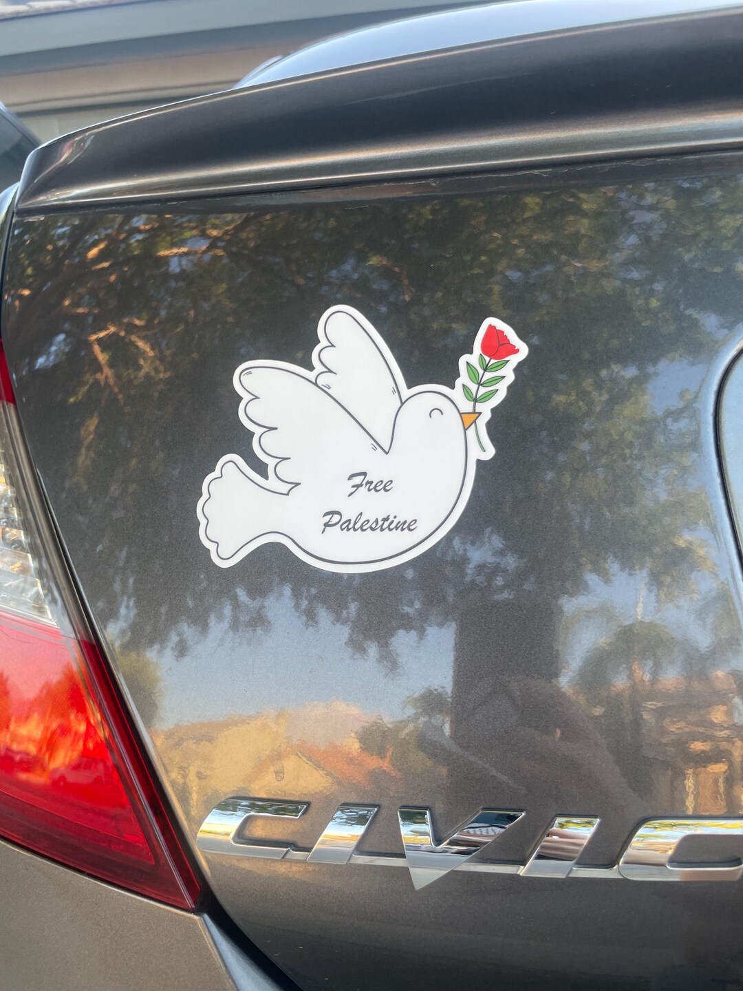 Falastini Dove Bumper Sticker, Palestine Bumper Sticker, Car Bumper ...