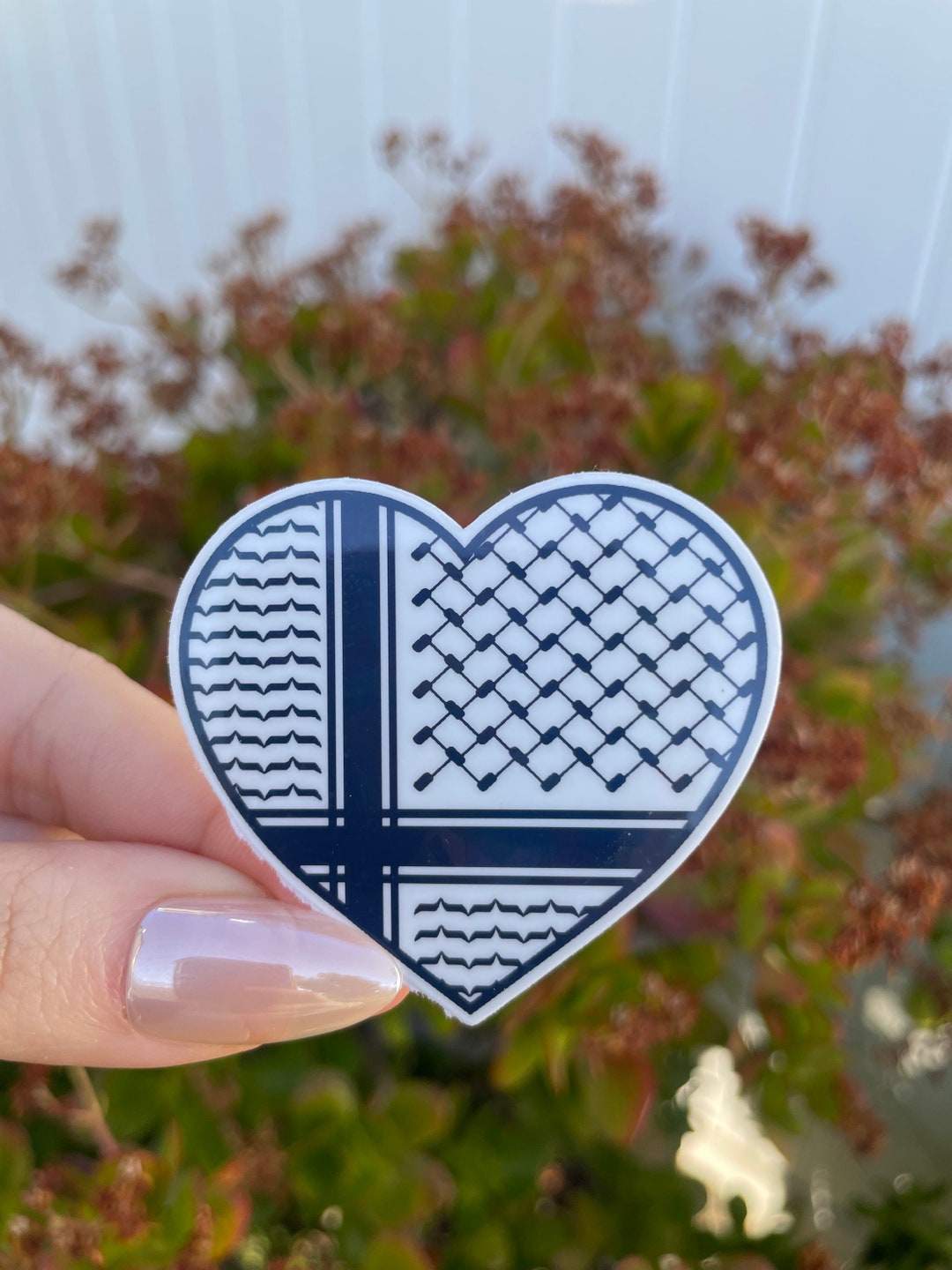Falastini Keffiyeh Heart Sticker, Palestinian Keffiyeh Heart, Palestine ...