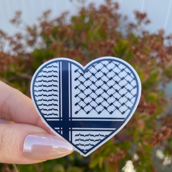 Keffiyeh Heart Sticker - Etsy