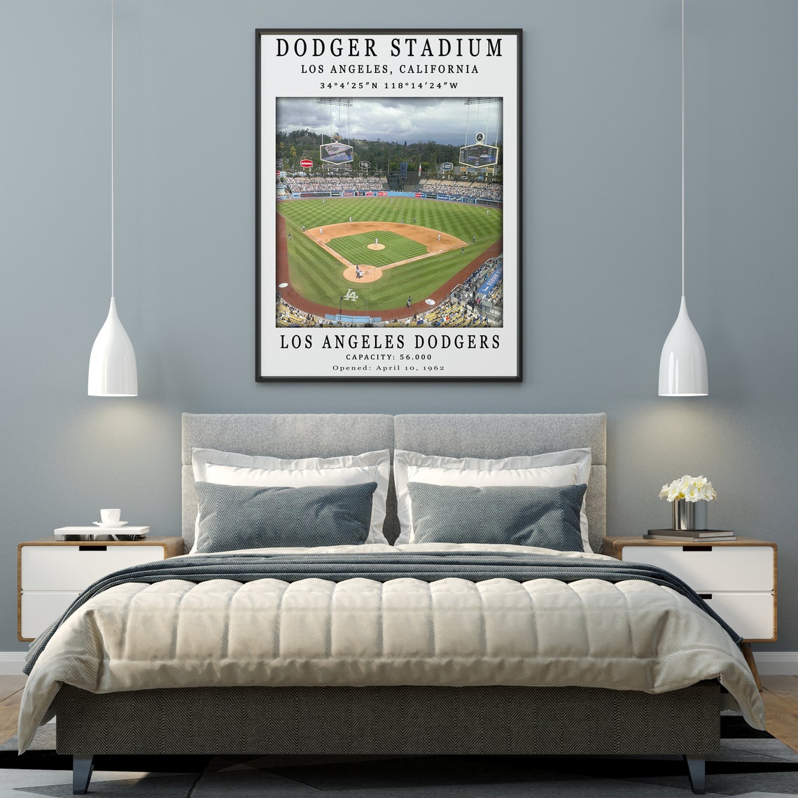 Dodger Stadium Los Angeles Dodgers Digital Printable Poster - Etsy