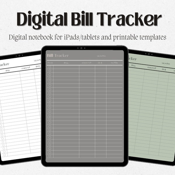 Bill Tracker - Etsy