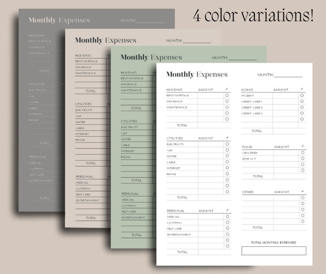 Digital Monthly Expense Tracker Goodnotes Planner Ipad - Etsy