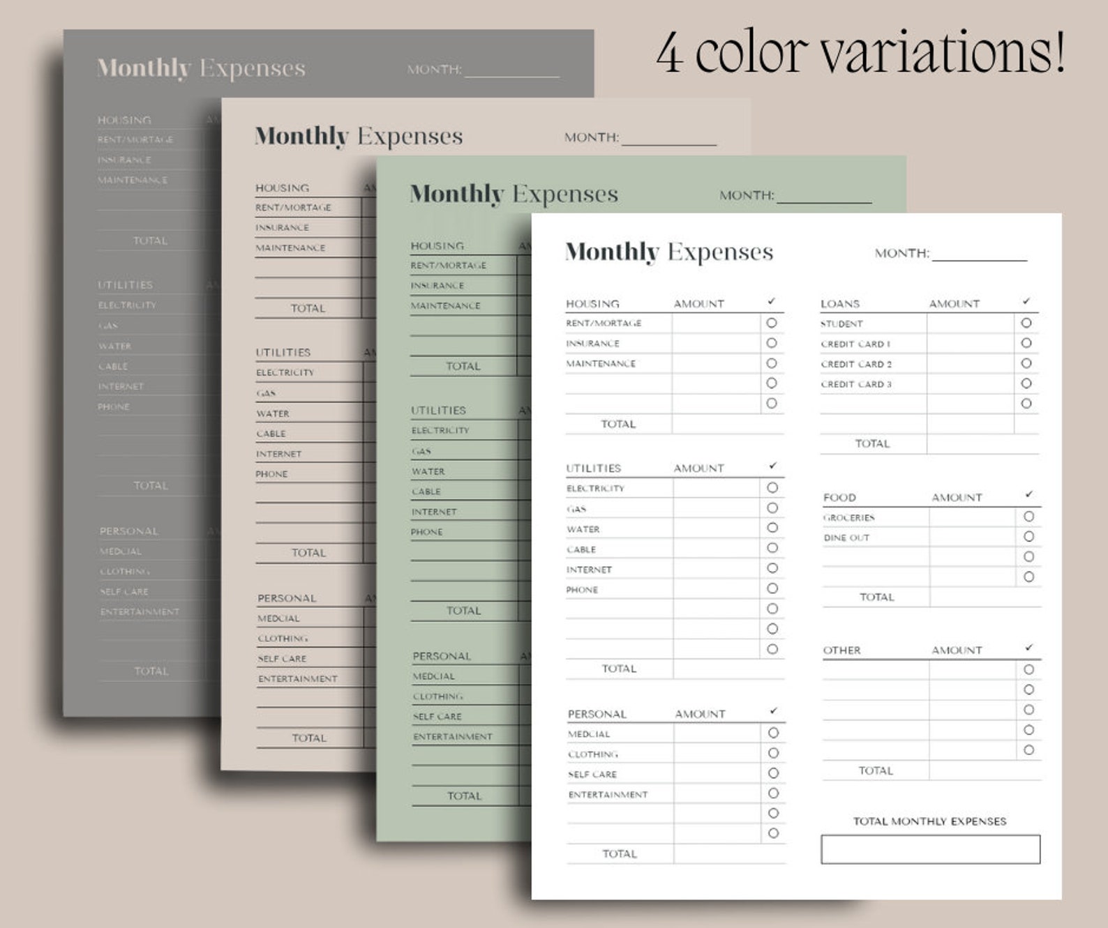 Digital Monthly Expense Tracker Goodnotes Planner Ipad - Etsy