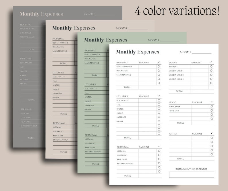 Digital Monthly Expense Tracker Goodnotes Planner Ipad - Etsy