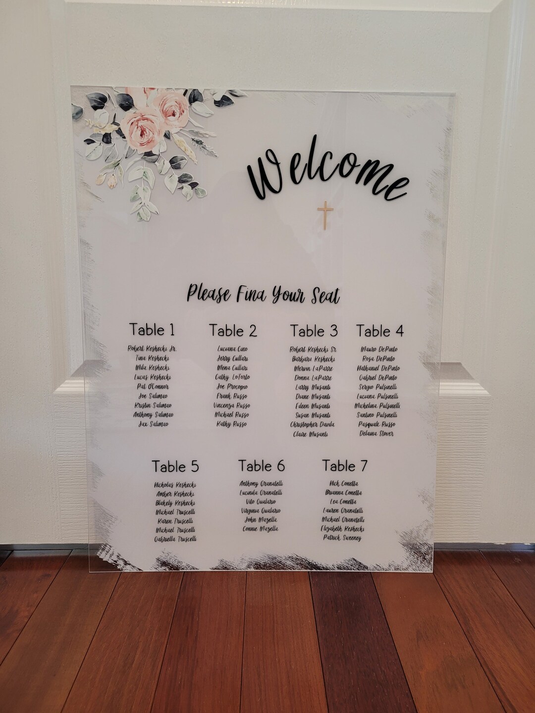Acrylic Seating Chart-painted Back- Modern Wedding/ Party Decor - Etsy