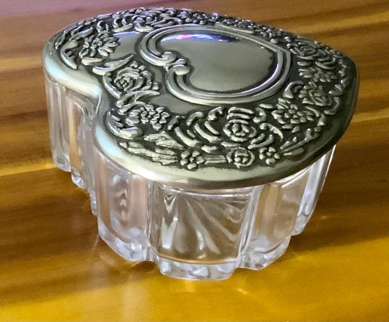 Heart Shaped Crystal Jewelry Box With Sliver Lid - Etsy