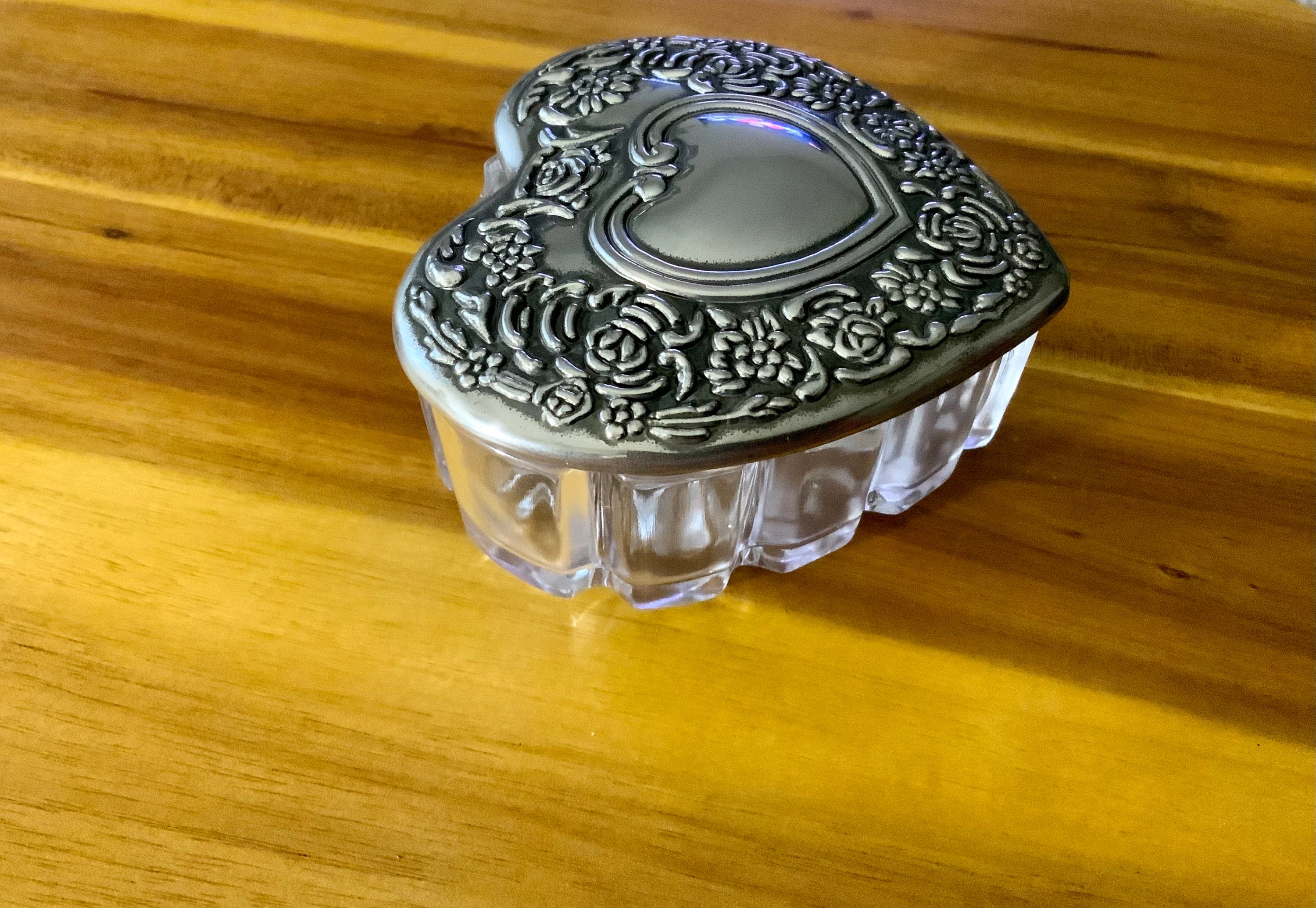 Heart Shaped Crystal Jewelry Box With Sliver Lid - Etsy