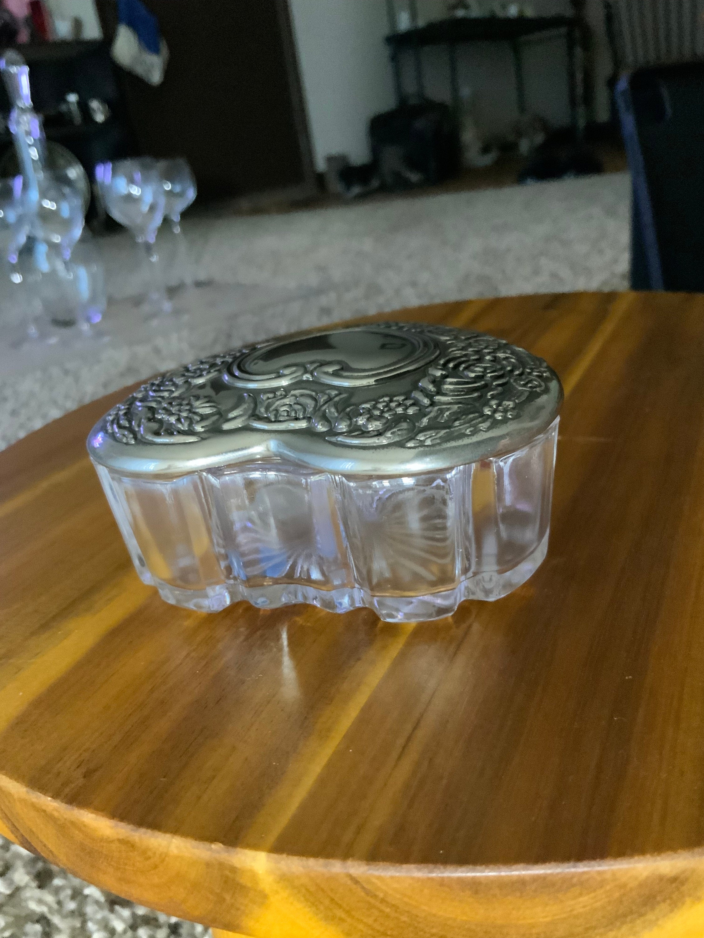 Heart Shaped Crystal Jewelry Box With Sliver Lid - Etsy