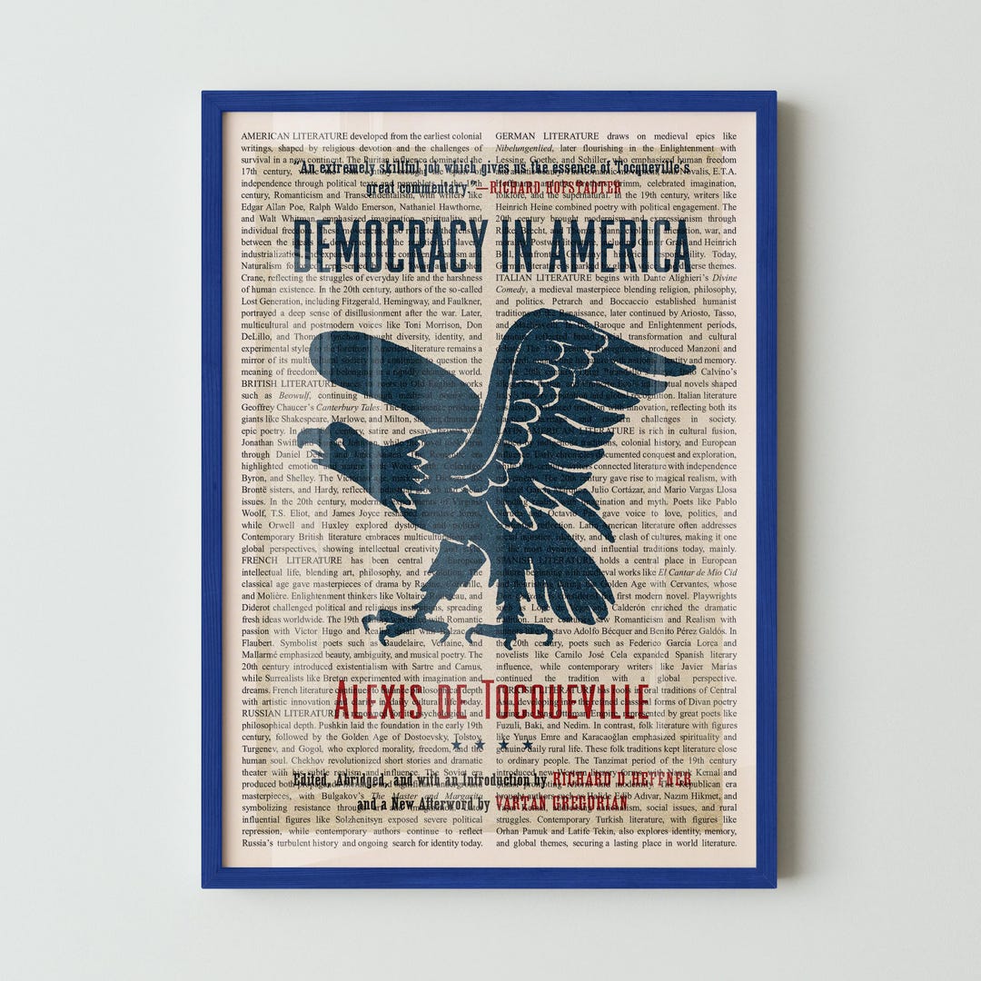 Democracy in America Wall Art Poster Print, Framed Wall Art, Book Cover ...