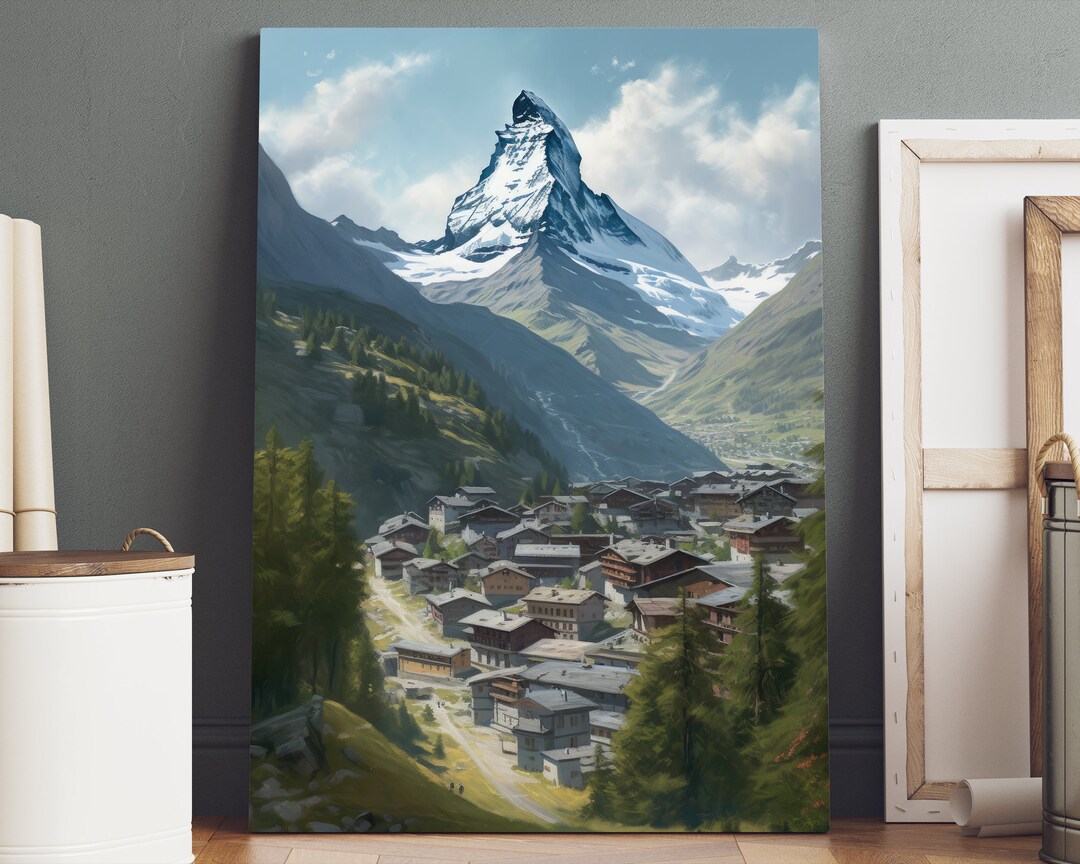 Zermatt Poster Canvas, Zermatt Print, Zermatt Wall Art, Canvas Wall Art ...