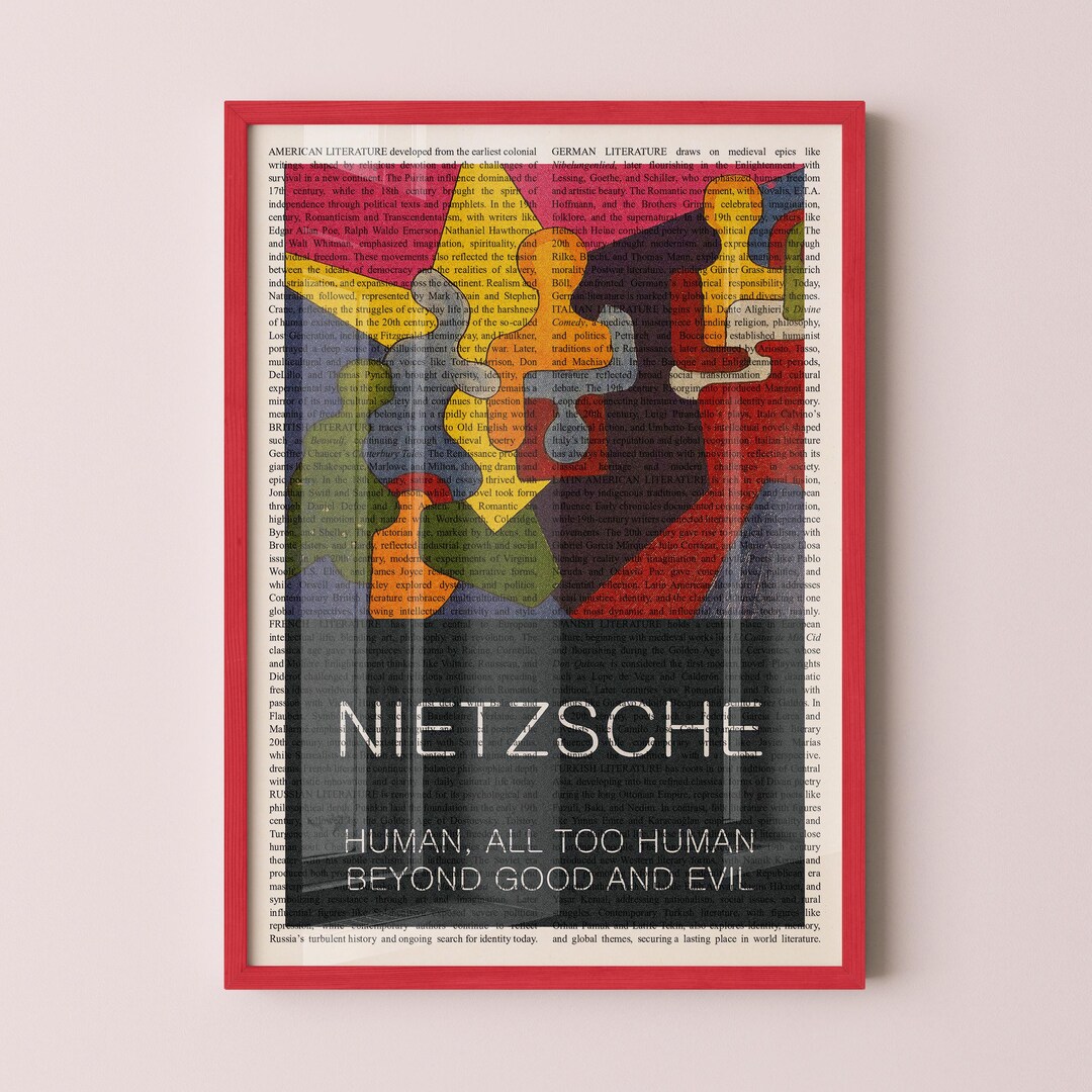 Friedrich Nietzsche Human All Too Human Wall Art Poster, Framed Wall ...