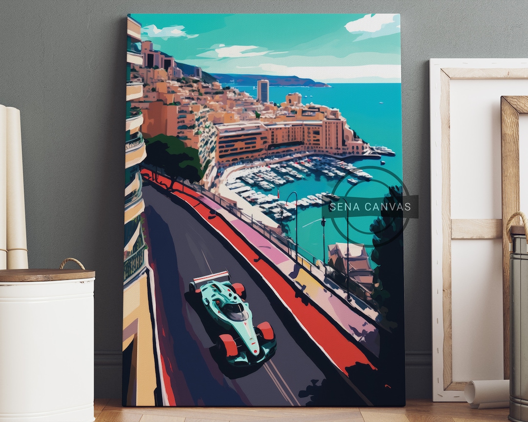 Monaco Grand Prix Poster Canvas, Monaco Print, Monaco Wall Art, Canvas Wall Art, City Art ...