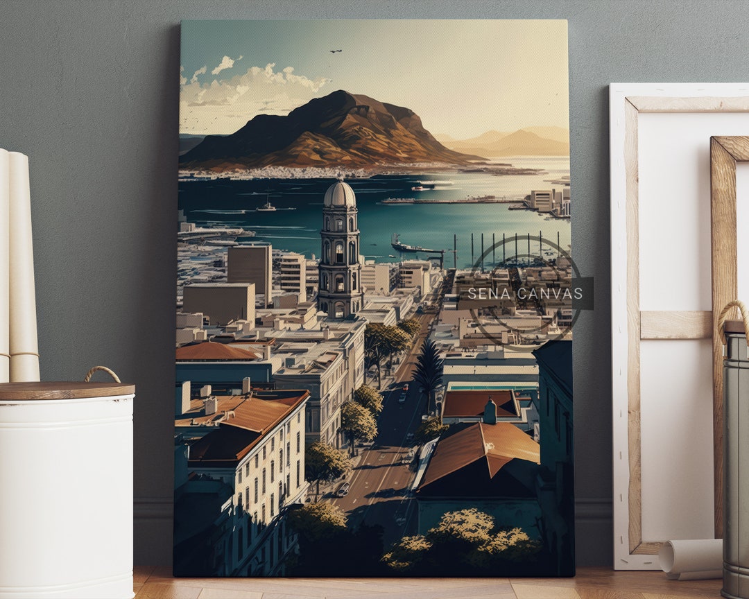 Cape Town Poster Canvas, Cape Town Print, Cape Town Wall Art, Canvas ...