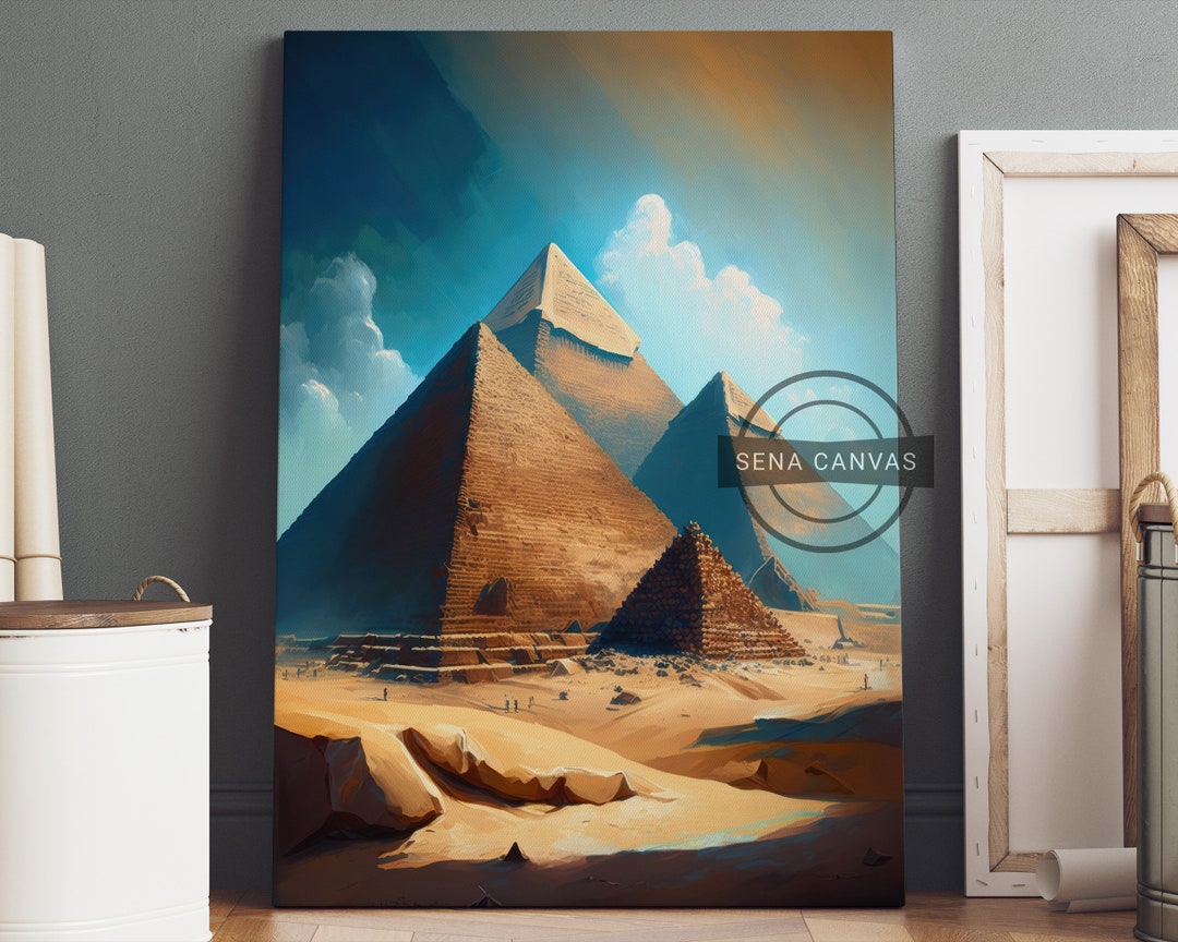 Pyramids of Giza Poster Canvas, Egyptian Pyramids Print, Giza Pyramids ...