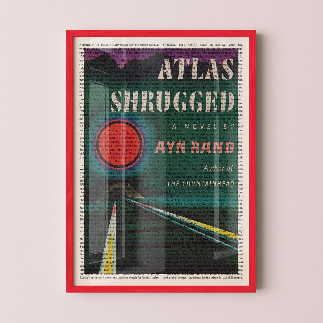Ayn Rand's Atlas Shrugged Wall Art Poster, Framed Wall Art Print, Book ...