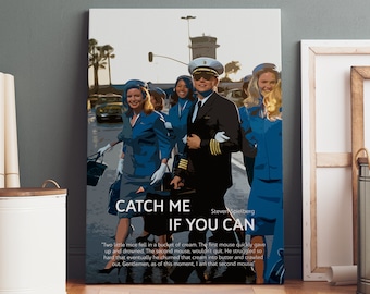 Catch Me If You Can Movie Poster Midcentury Wall Art Print - Etsy